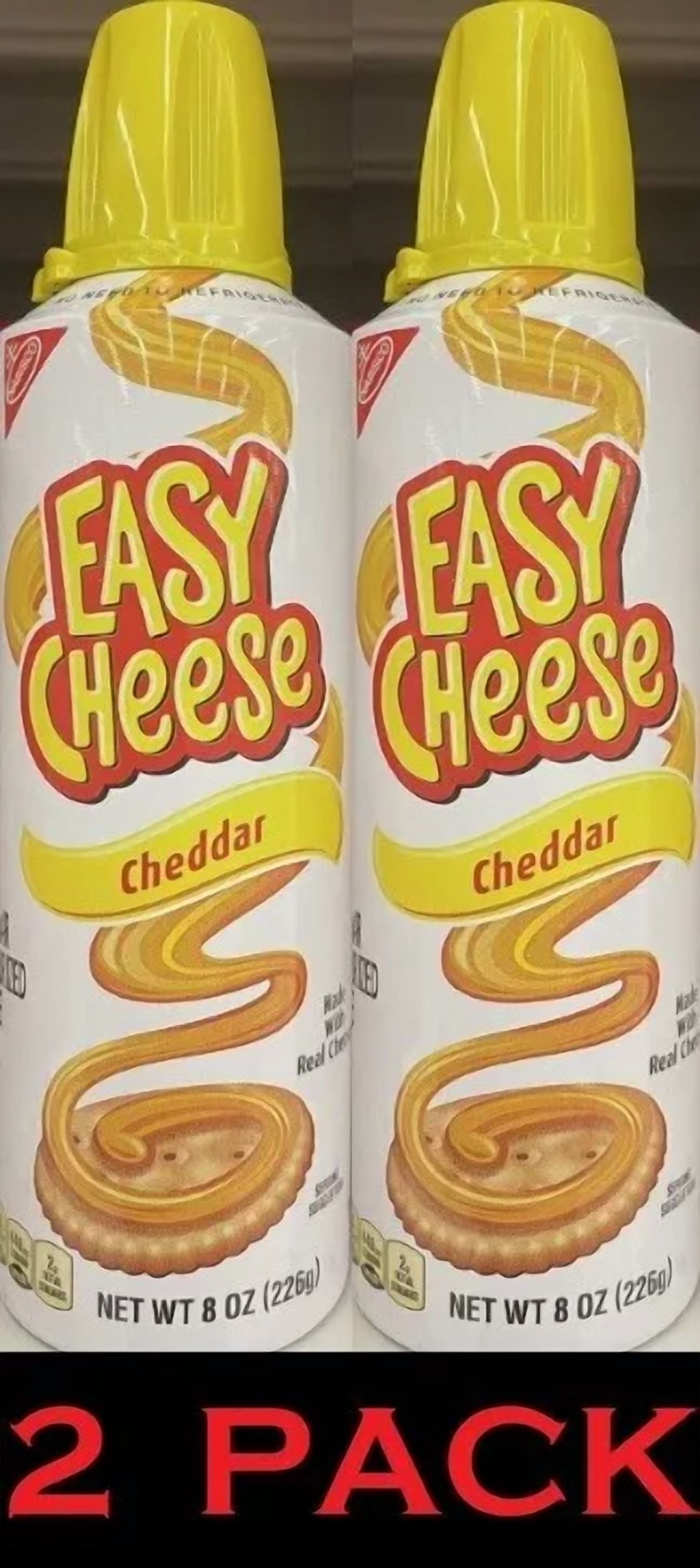 Nabisco Easy Cheese Cheddar Spray, Pasteurized Cheese Snack, 8 oz Can ...