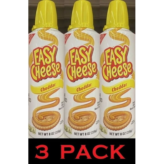 NABISCO Easy Cheese CHEDDAR Flavor Pasteurized Cheese Squeeze Can 8 oz ...