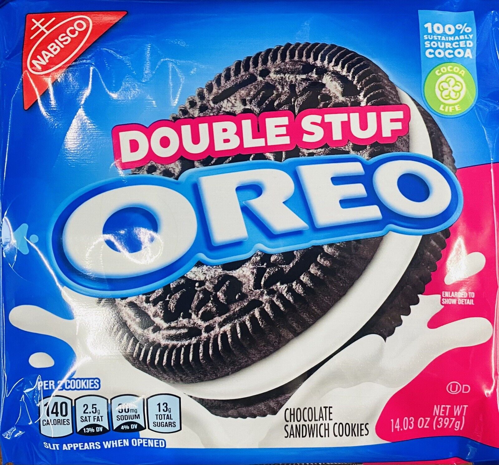 NABISCO OREO DOUBLE STUF Vanilla Creme Chocolate Sandwich Cookies 14.03 ...
