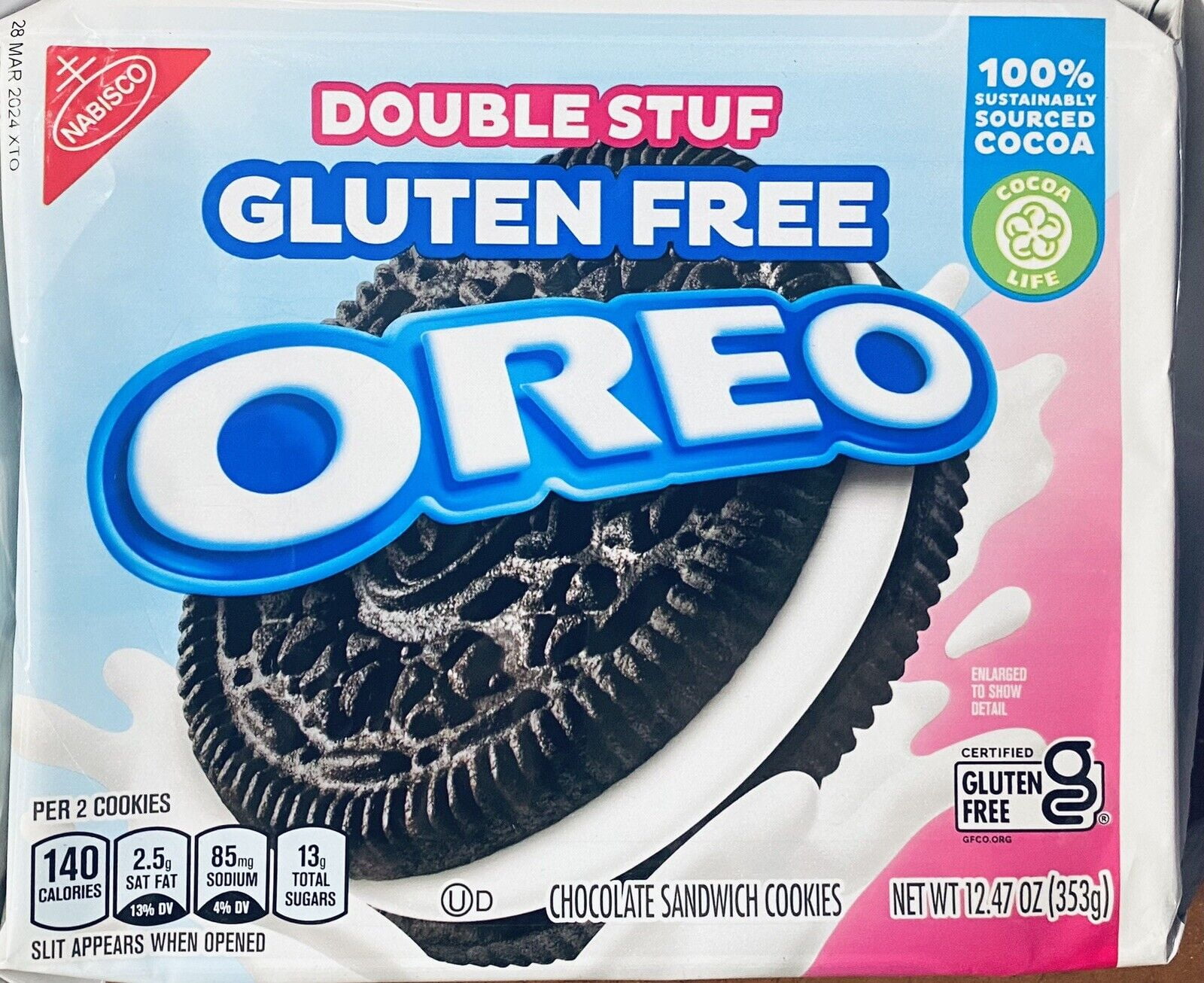 NABISCO OREO Double Stuf GLUTEN FREE Vanilla Chocolate Sandwich Cookies ...