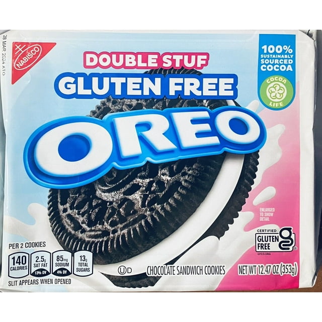 NABISCO OREO Double Stuf GLUTEN FREE Vanilla Chocolate Sandwich Cookies 12.47 oz - Walmart.com