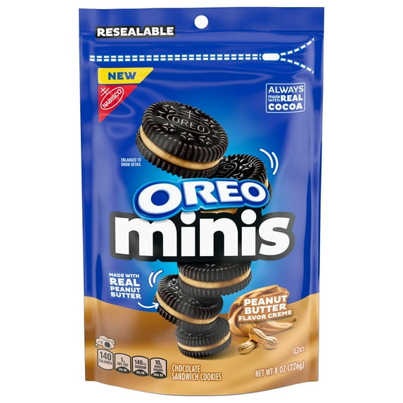 NABISCO OREO MINIS PEANUT BUTTER COOKIES - MINI 8 OZ - Walmart.com