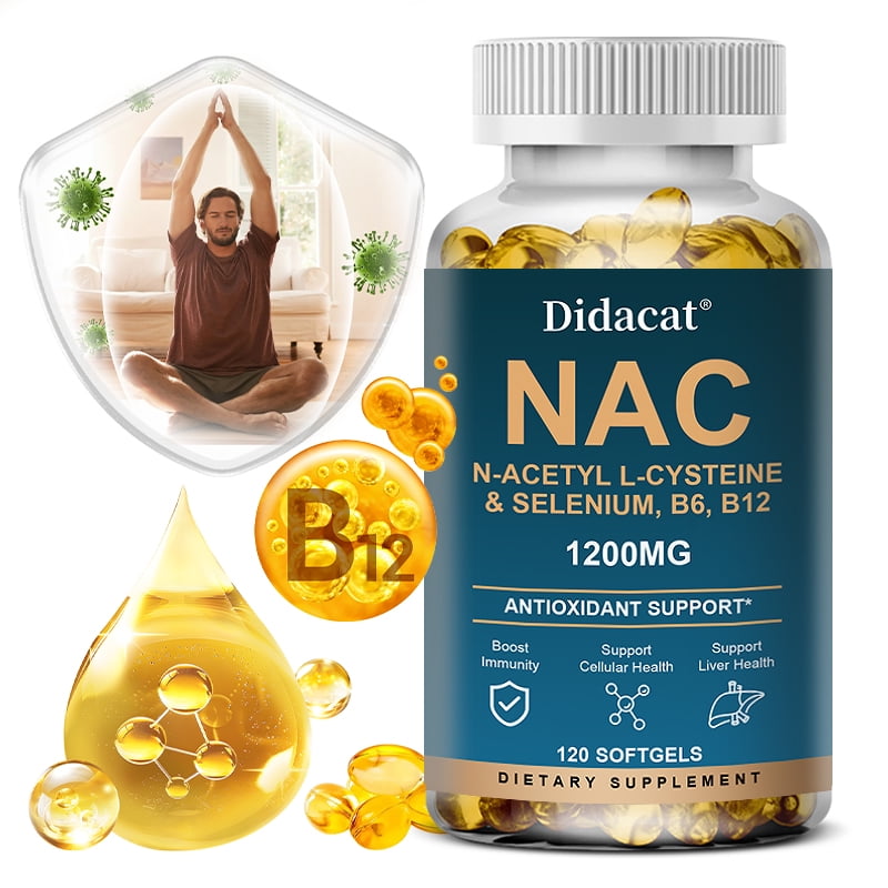 NAC Supplement - w./ N-Acetyl, L-Cysteine & Selenium, B6, B12 - Support ...