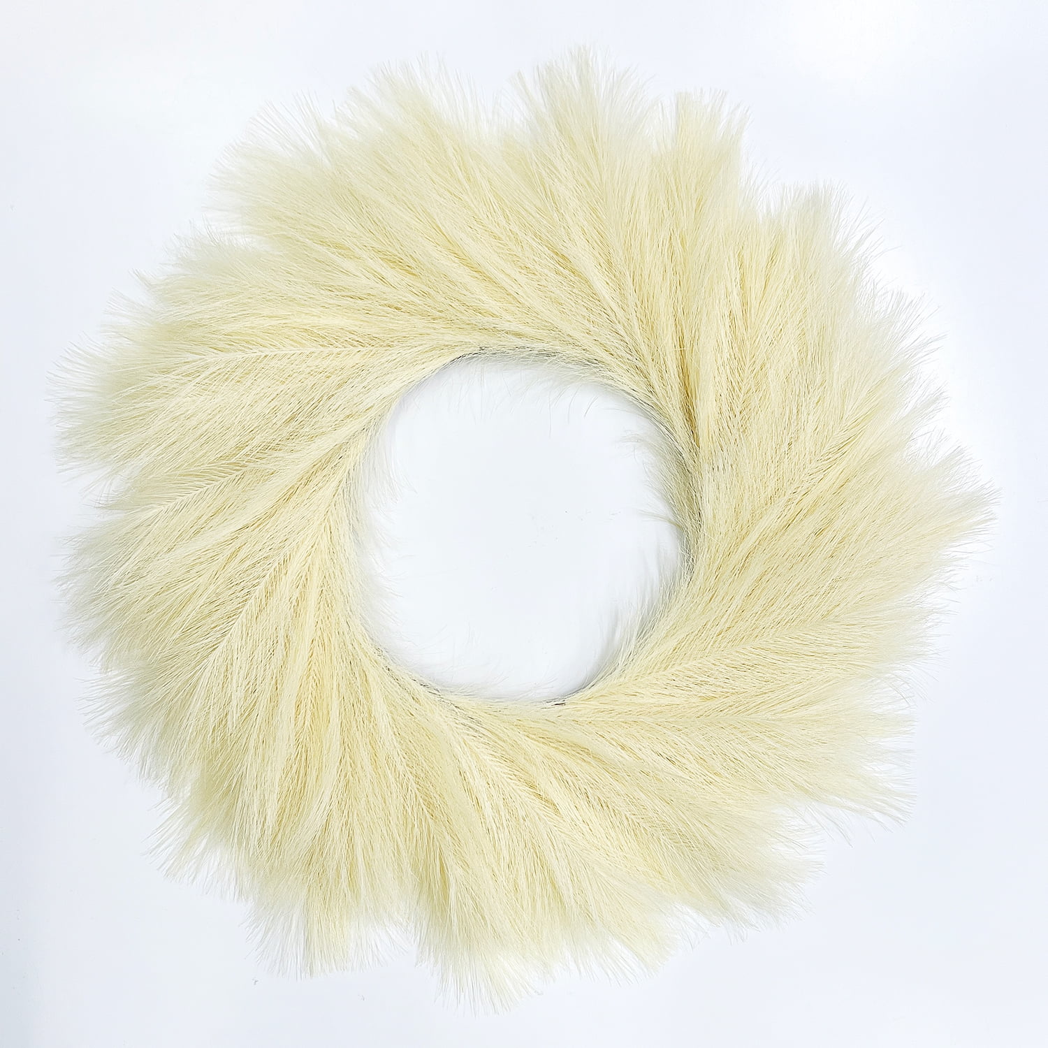 NACAMS 22" Faux Pampas Grass Wreath, Boho Home Decor, Indoor Wall/Table ...