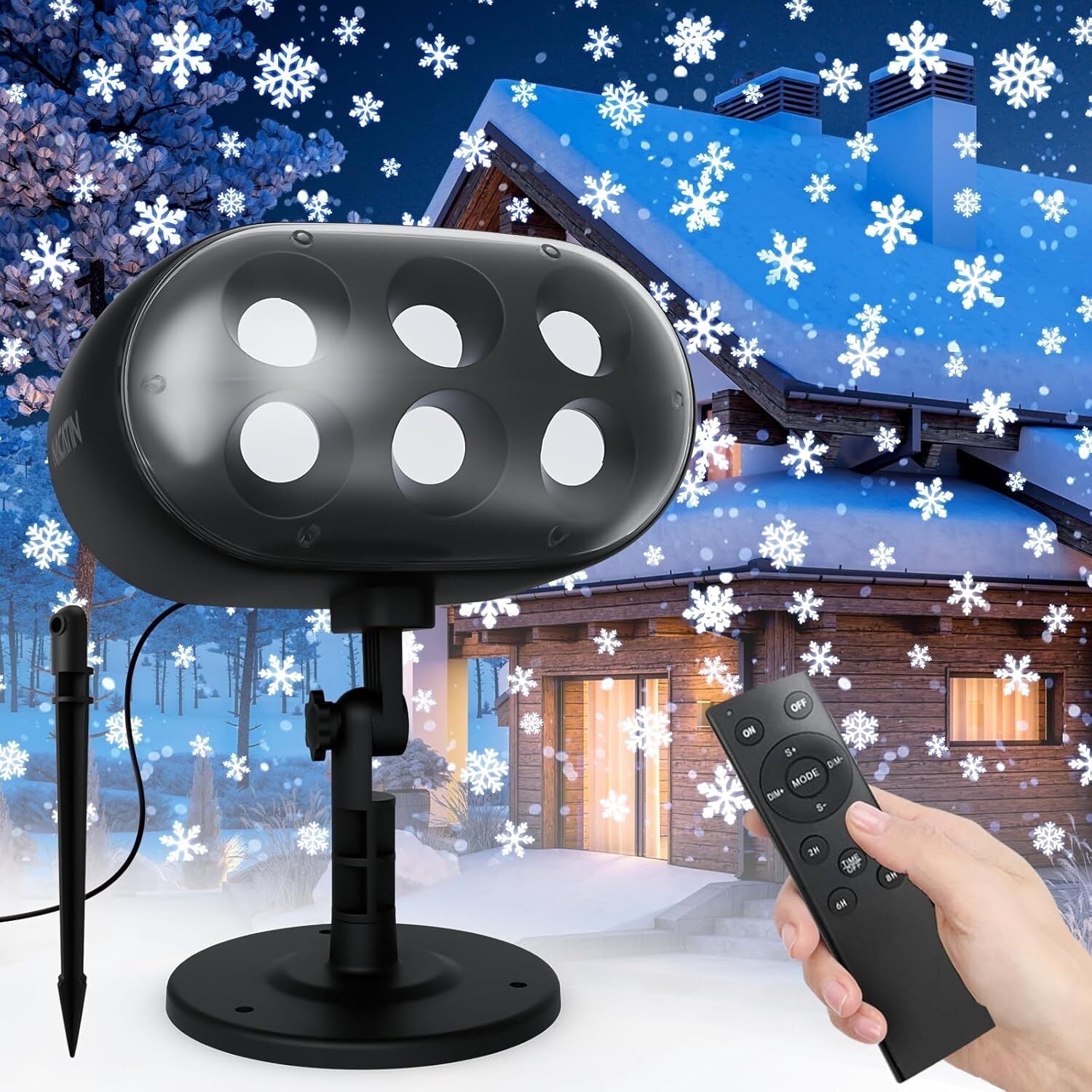 NACATIN Upgraded Christmas Snowflake Projector Lights Outdoor, Snow ...