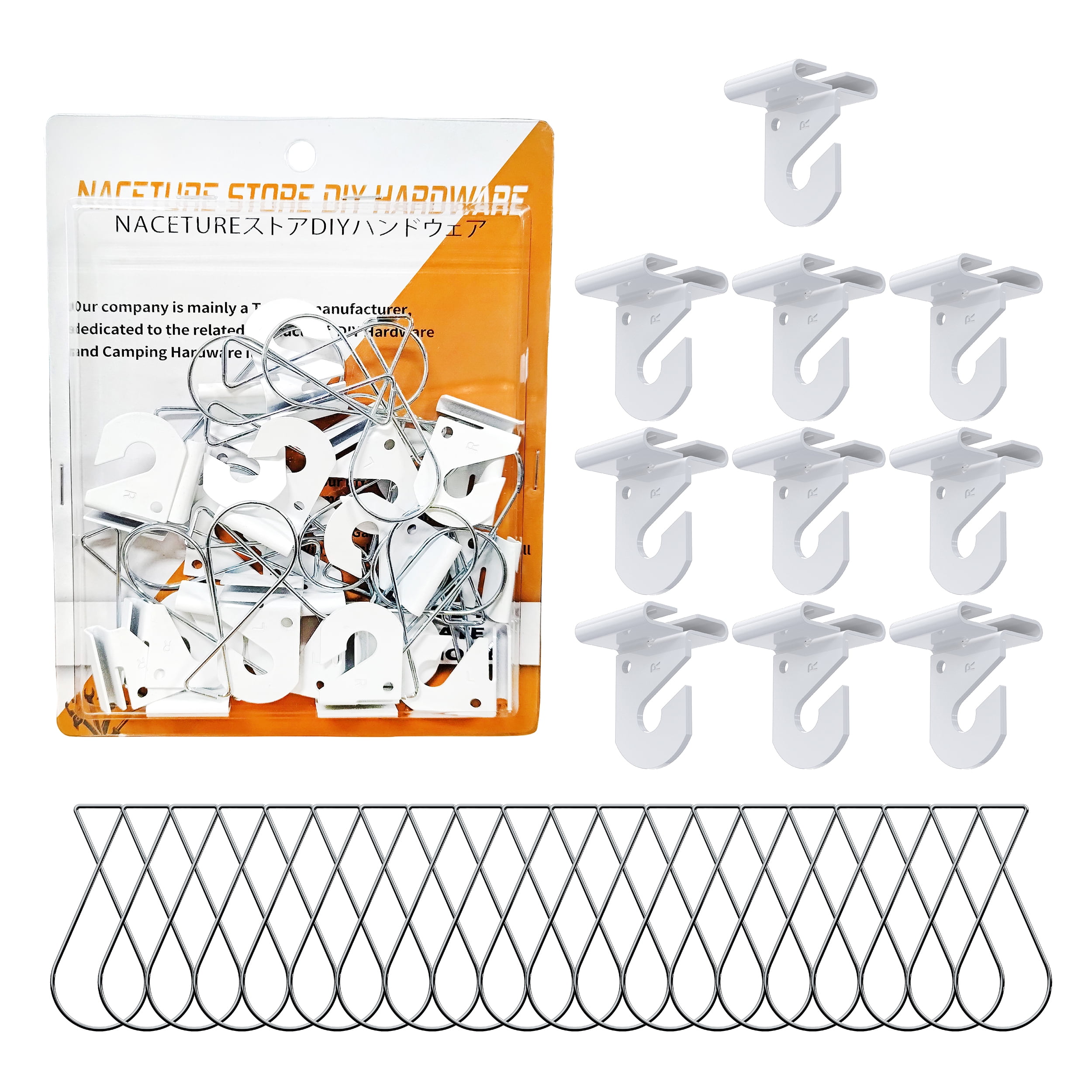 NACETURE 30 Pcs Drop Ceiling Hooks â€“ White Ceiling Hooks & Clips for ...