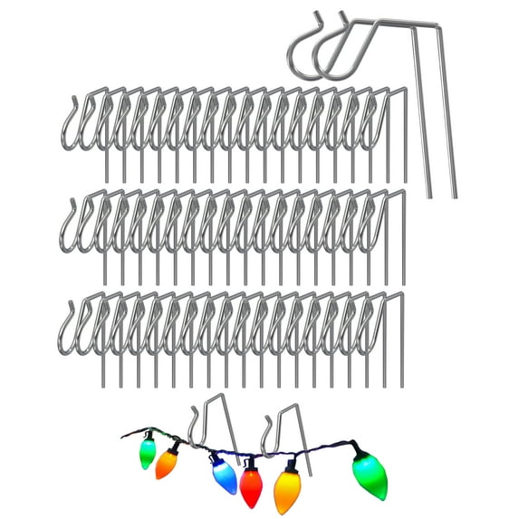 NACETURE 50 Pcs Stainless Steel Christmas Light clips, for Gutters with ...