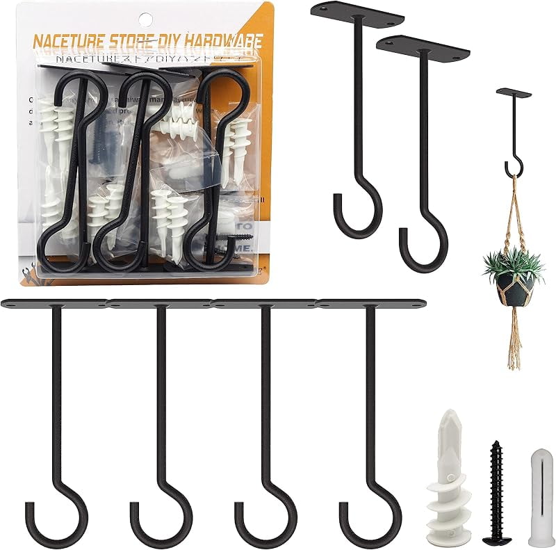 NACETURE Ceiling Hooks Heavy Duty 2 Pack - Plant Hooks for Ceiling ...