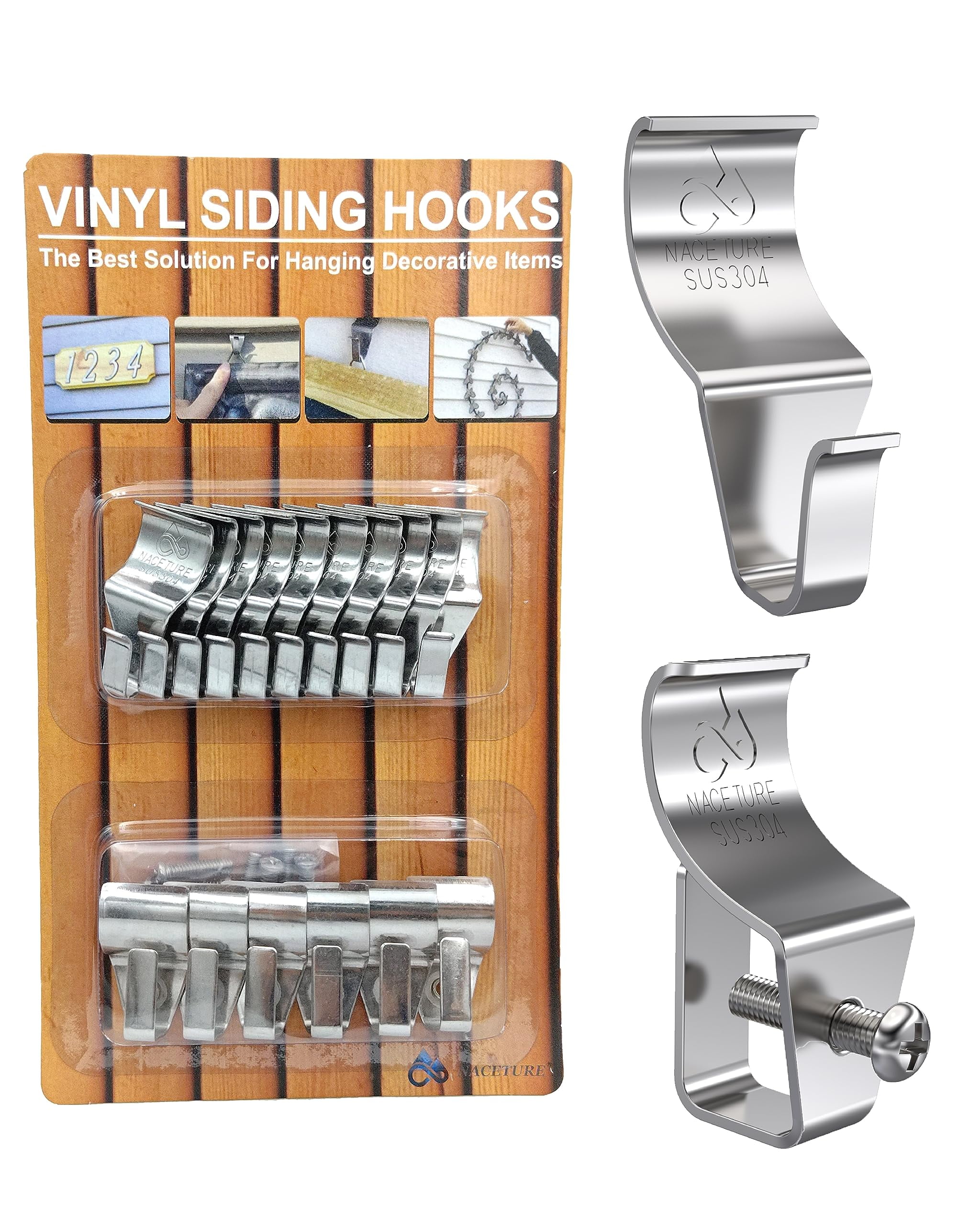 NACETURE Vinyl Siding Hooks 10 Pack add Vinyl Siding Screws Clips Hook ...