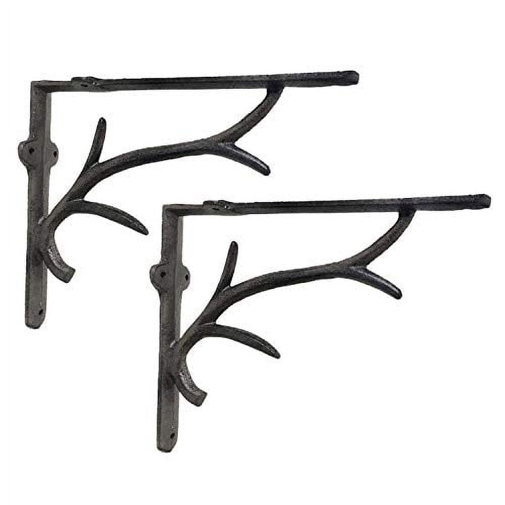 NACH Antler Shelf Bracket, 1.9x10x8.1 Inch, Black (Pack of 2) (DY ...