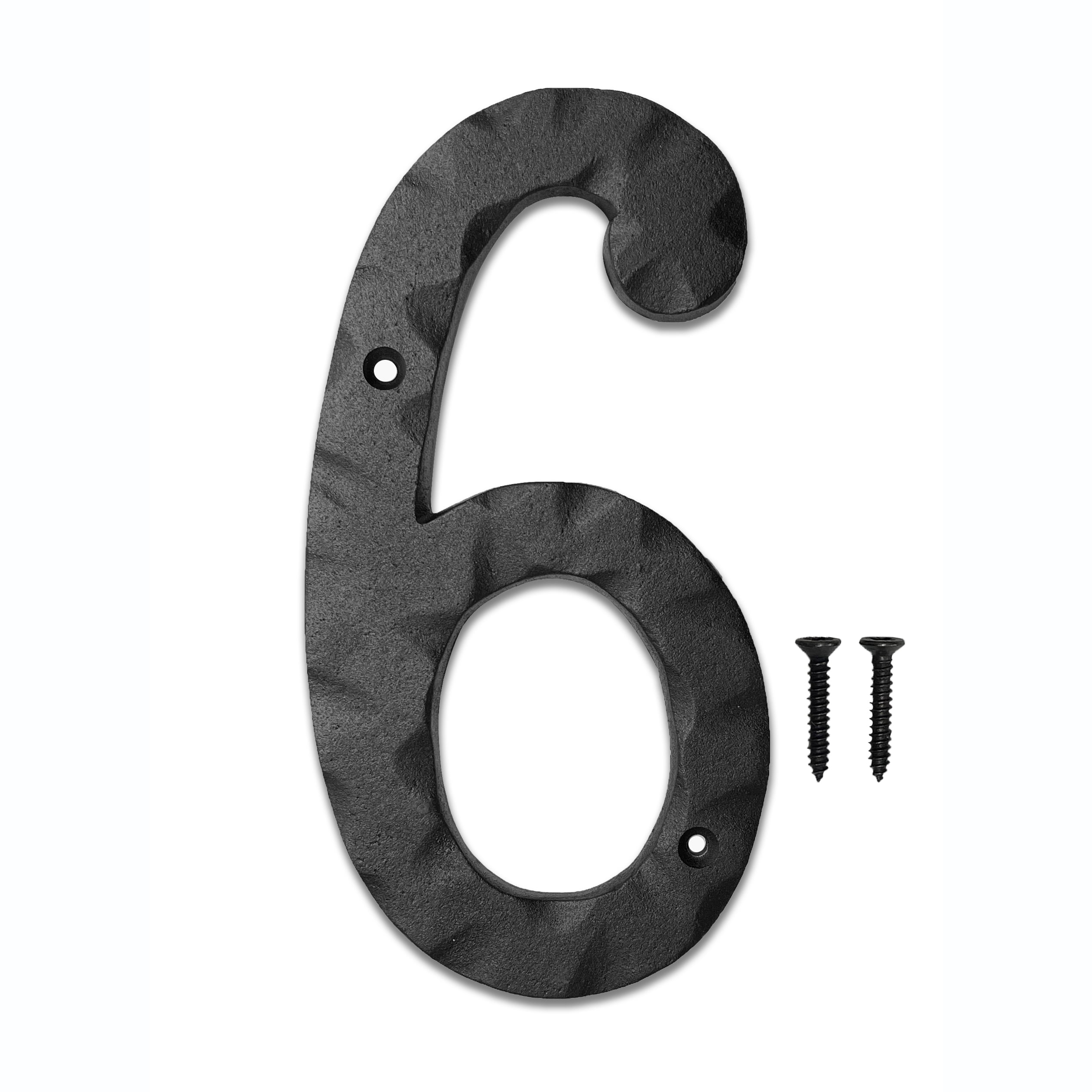 NACH Black Hammer Tone Cast Iron House Number for Outside, Metal Modern ...