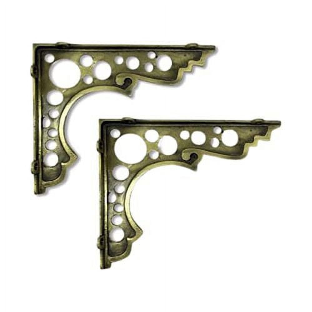 NACH Cast Iron Rustic Shelf Bracket with Circle Design (Pack of 2), JS ...