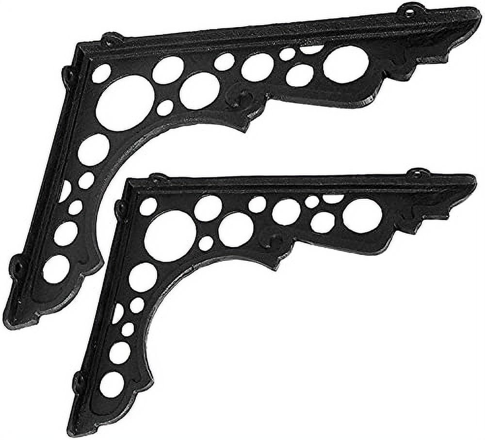 NACH Cast Iron Rustic Wall Mount Shelf Bracket with Circle Design, DIY ...