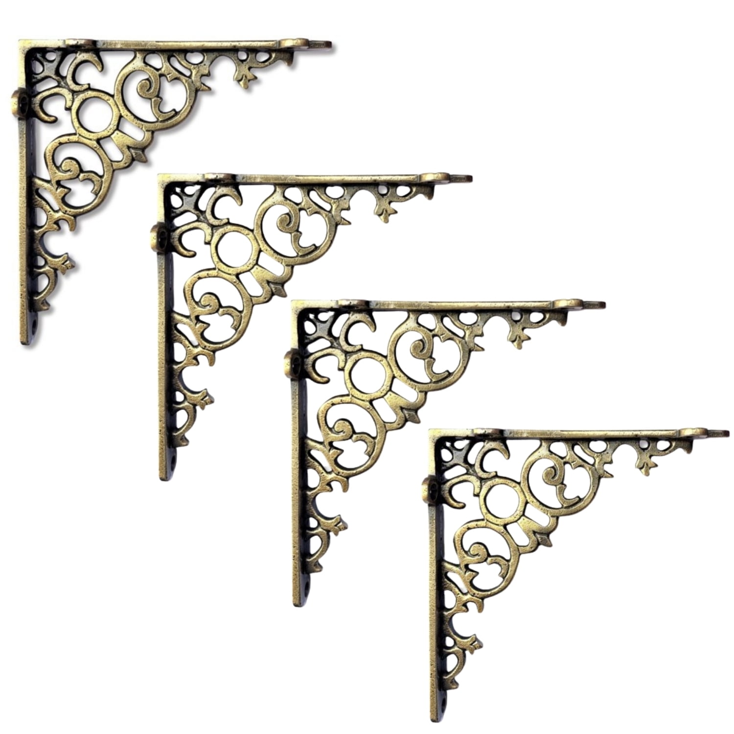 NACH Cast Iron Victorian Scroll Shelf Wall Mount Bracket, Decorative ...