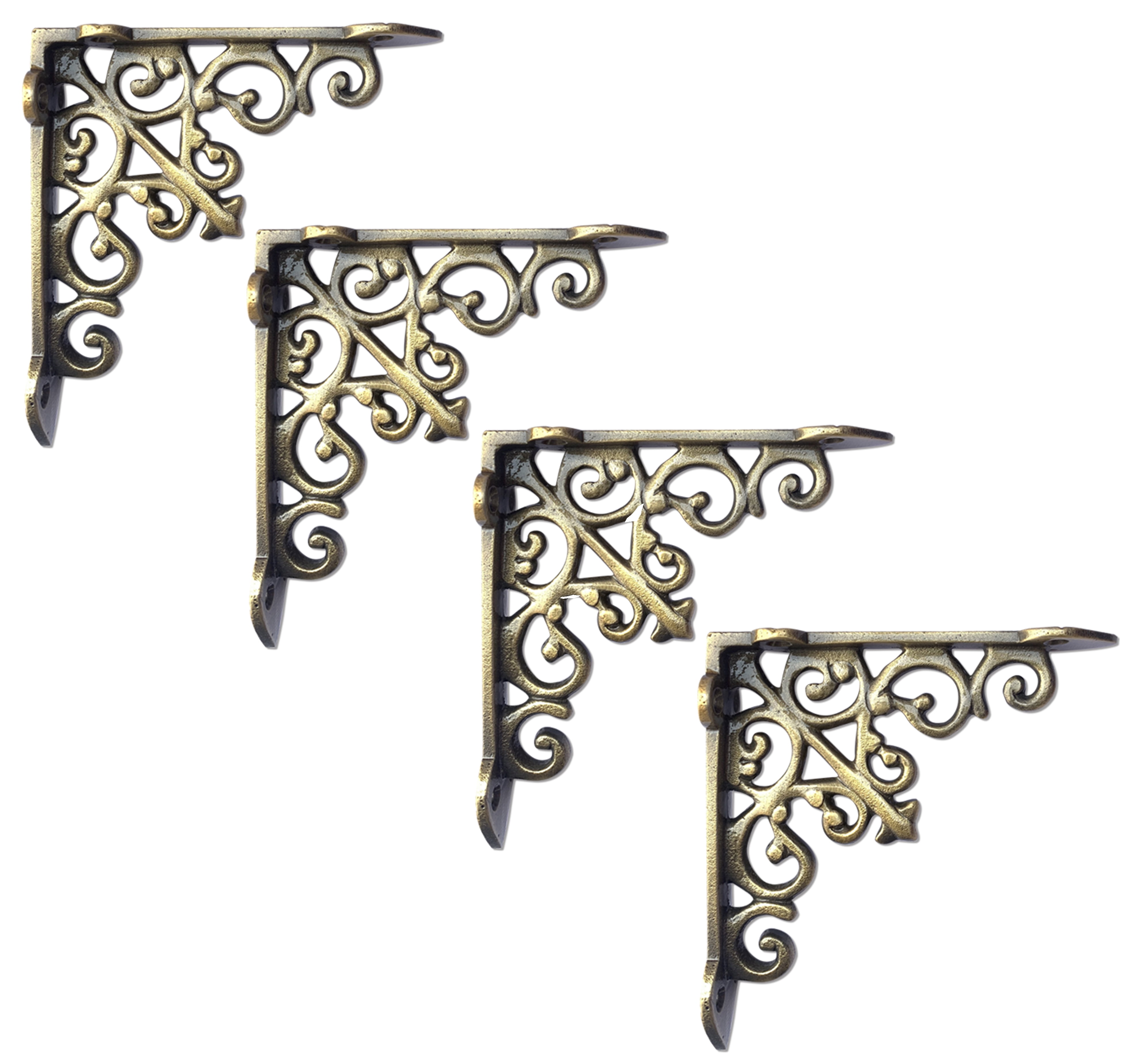 NACH Cast Iron Victorian Shelf Bracket, Heavy Duty Brackets (4-Pack ...