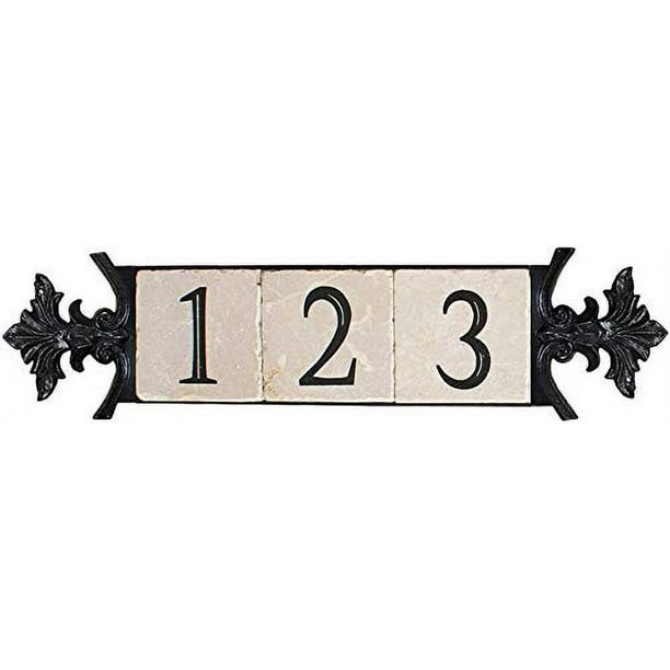 NACH Crested House Address Sign, Outdoor Address Plaque, Cast Iron ...