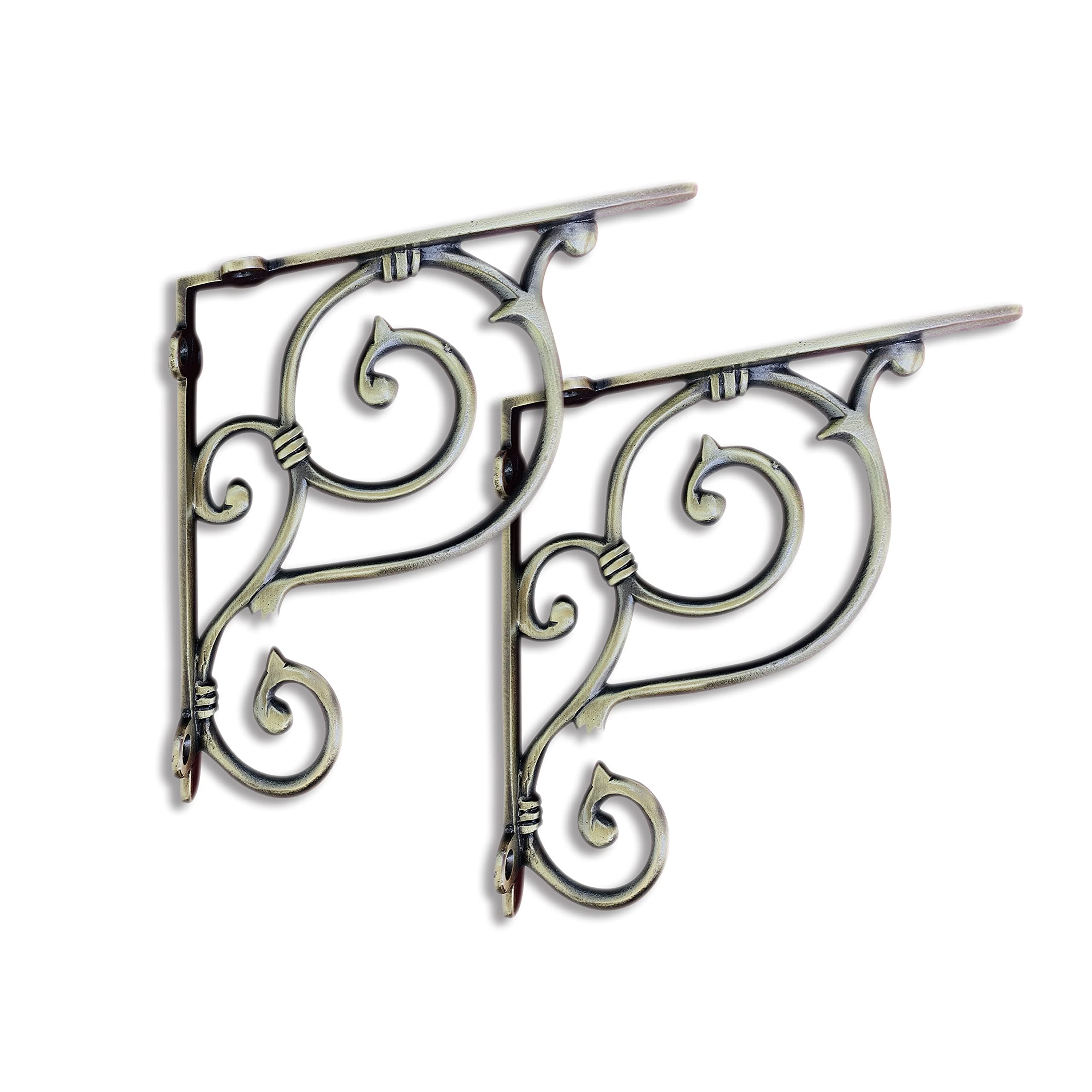 NACH Decorative Scroll Shelf Bracket, Wall Mount Brackets, Heavy Duty ...