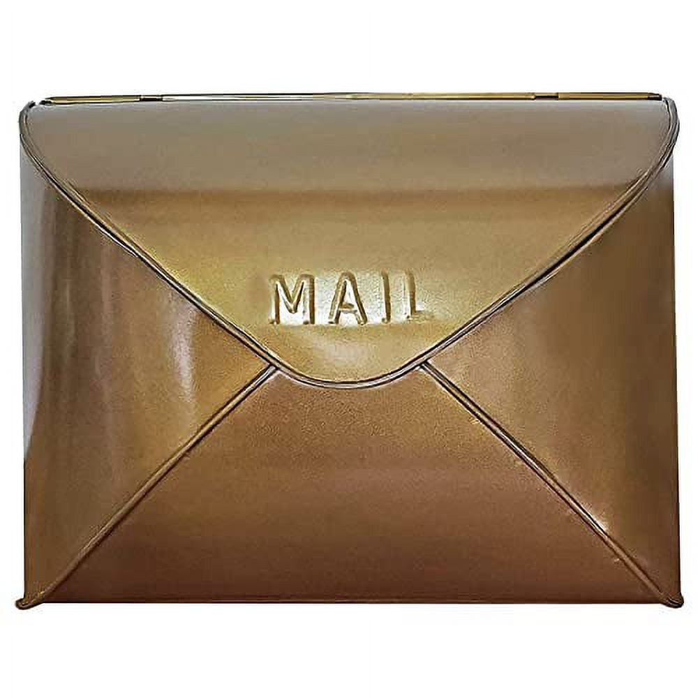 NACH Envelope Wall Mounted Metal Mailbox, Antique Brass Mailbox, 12 ...