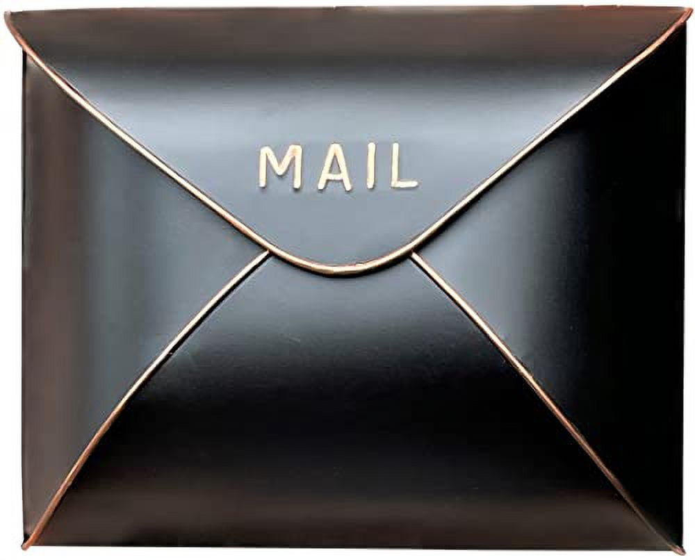 NACH Envelope Wall Mounted Mailbox, Rust Protection, Black & Copper, 12 ...
