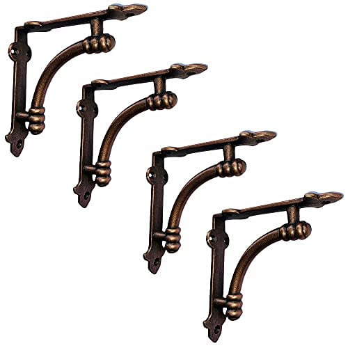 NACH Farmhouse Industrial Shelf Brackets - Rustic Floating Bracket ...