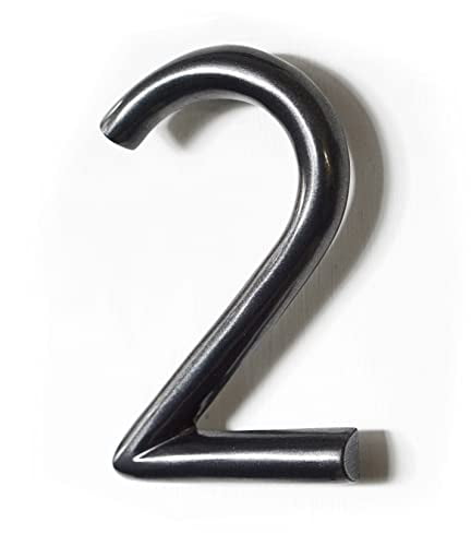 NACH Floating Mount Aluminum Home Address Number 2, Sleek Rounded Metal ...