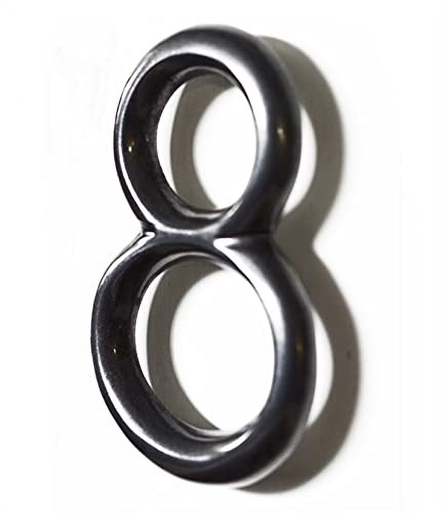 NACH Floating Mount Aluminum Home Address Number 8, Sleek Rounded Metal ...