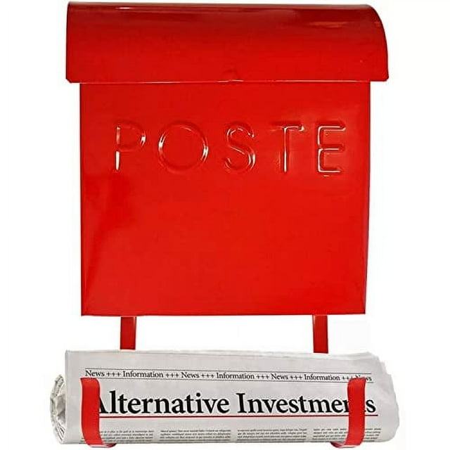 NACH French Euro Metal Mailbox with Newspaper Holder, Outside Mailboxes ...