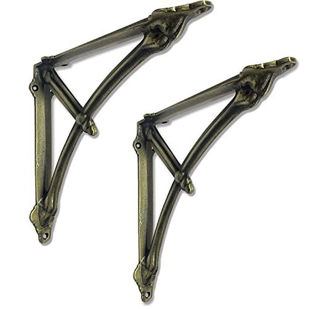 NACH Half Round Wall Mount Antique Brass Shelf Bracket (2 Piece), JS-90 ...
