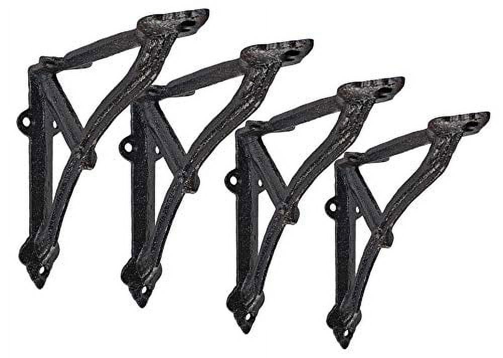 NACH Half Round Wall Mount Shelf Bracket with Support Arm, Small 5x1x5 ...