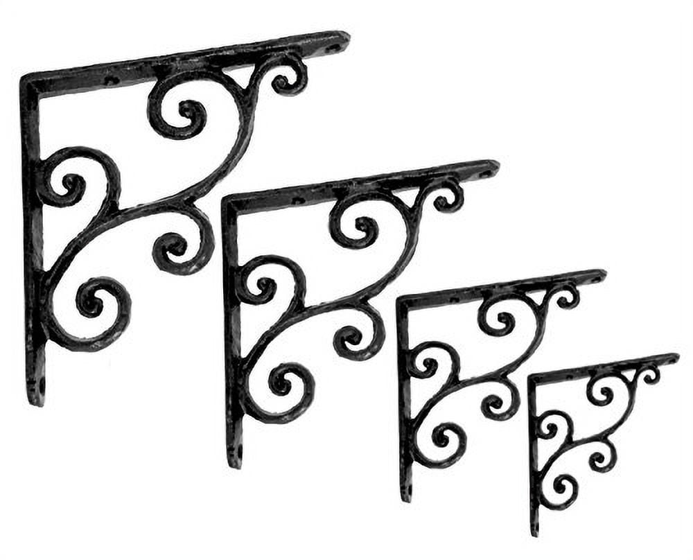 NACH Hammered Finish Victorian Cast Iron Shelf Bracket, Heavy Duty ...