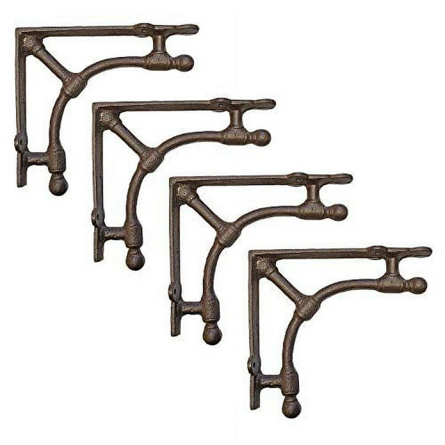 NACH King Shelf Bracket, 1.6x6.4x6.9 Inch, Black (Pack of 4) (DY-290401 ...