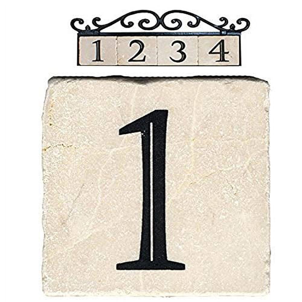 NACH Marble Tile Address Number for Outdoor Address Plaque, Beige House ...