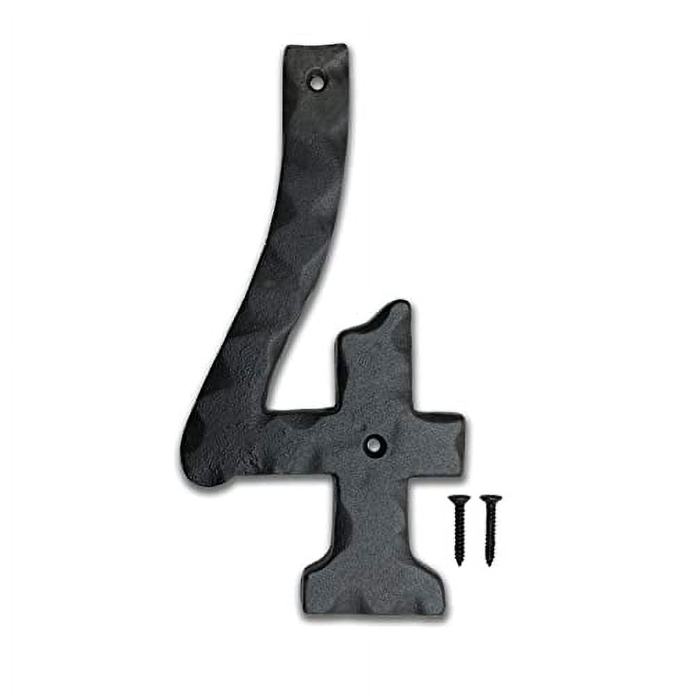 NACH Matte Black Hammer Tone Cast Iron House Number for Outside or ...