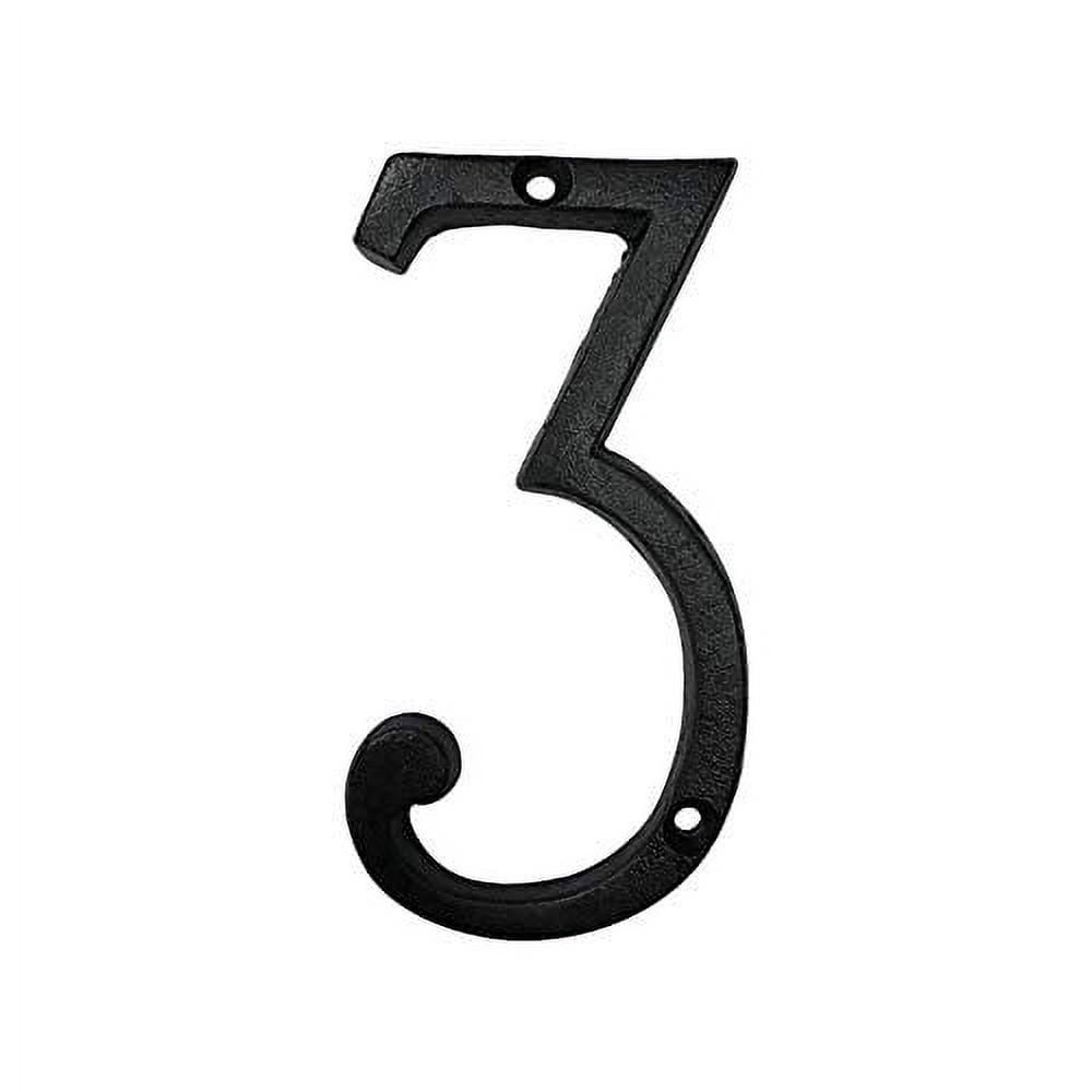 NACH Large Roman Cast Iron House Number 3, Black, 5.7 inch, Rust ...