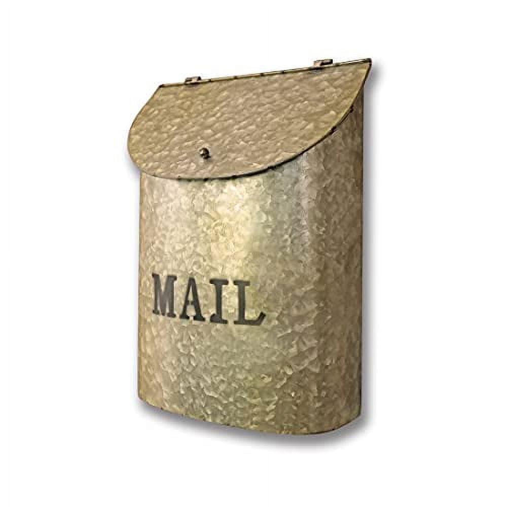 NACH Rothko Rustic Galvanized Metal Mailbox, Gold Wall Mount Mailboxes ...