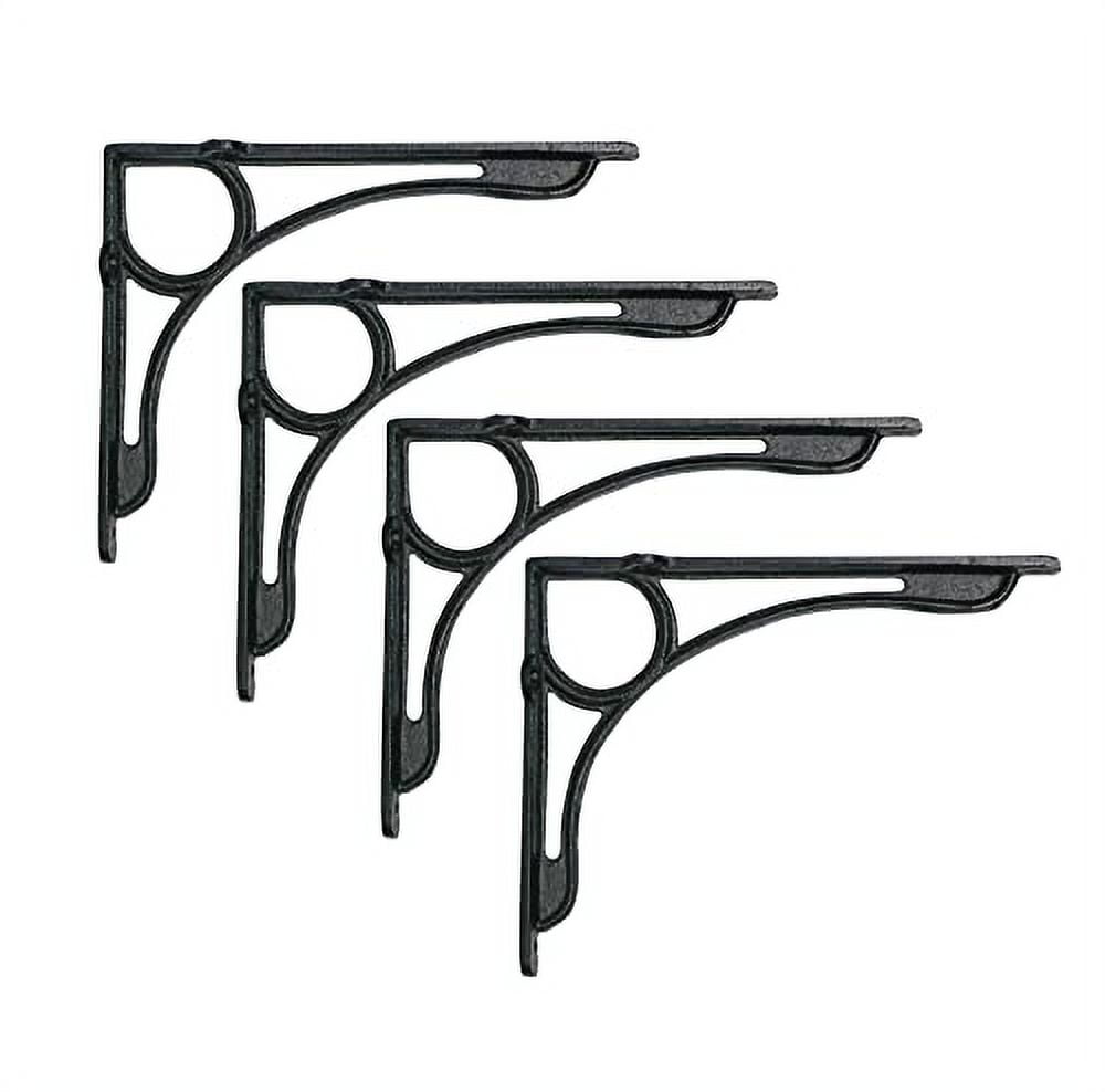 NACH Round Cast Iron Shelf Brackets, Heavy Duty Brackets, Black Shelf ...