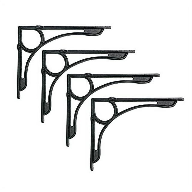 NACH Round Cast Iron Shelf Brackets, Heavy Duty Brackets, Black Shelf ...