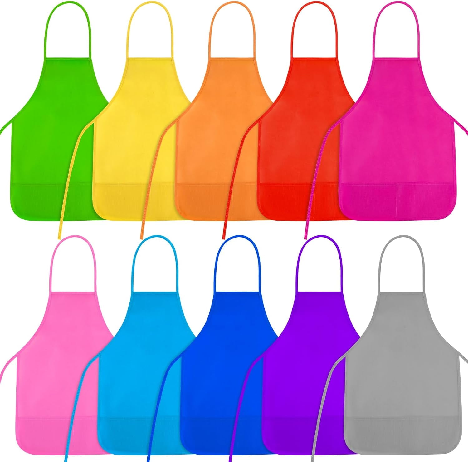 NACHLYNN 10/20/30 Pcs Kids Painting Apron Kid Art Aprons Toddler Paint ...