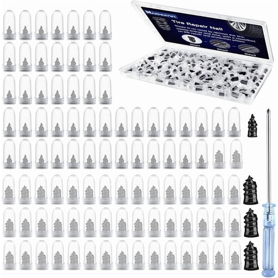 NACHLYNN 30 Pcs Tire Repair Nails Self-Tapping Screw Rubber Screw Fast ...