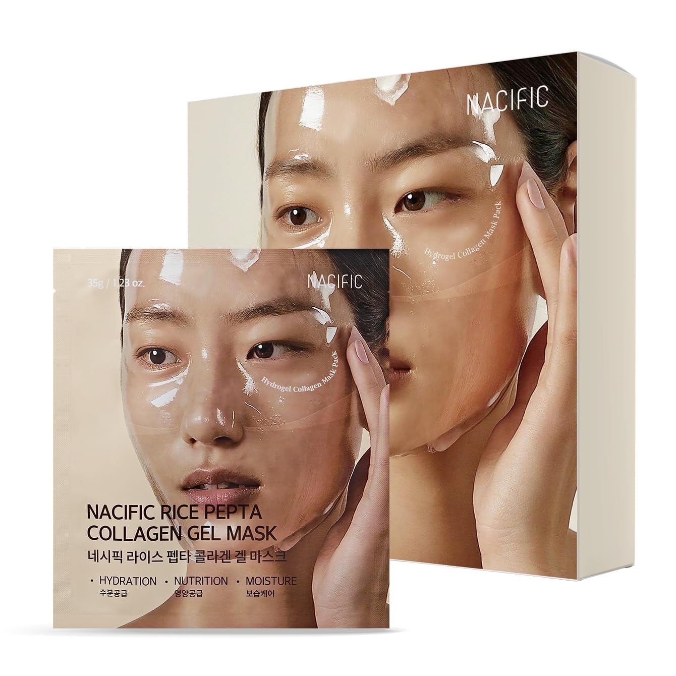 NACIFIC Collagen Gel Facial Mask (Rice Peptide) 35gX4EA Set Hydrogel ...