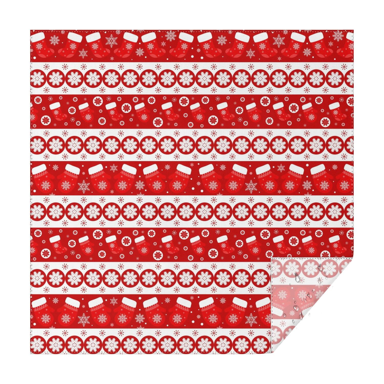 Christmas Square Tablecloth 42x42 Inch – Waterproof Polyester Printed ...
