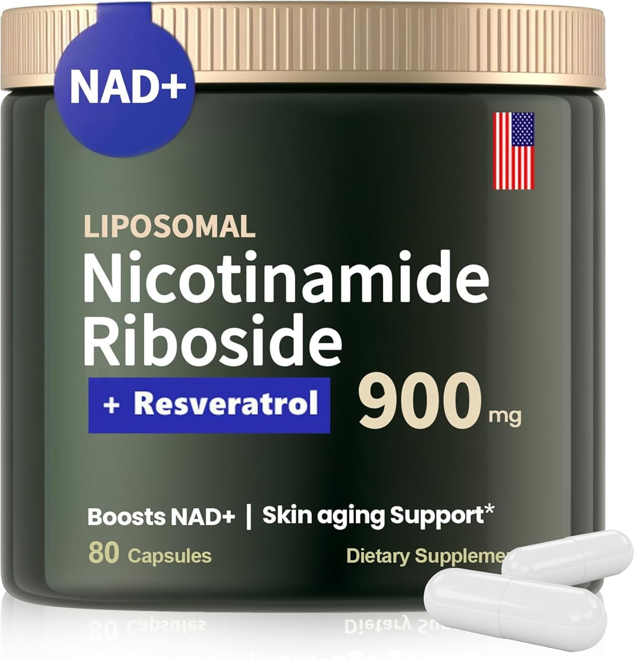 NAD+ Nicotinamide Riboside - Reeus-Research 80 Vegan Caps 900mg, Anti ...