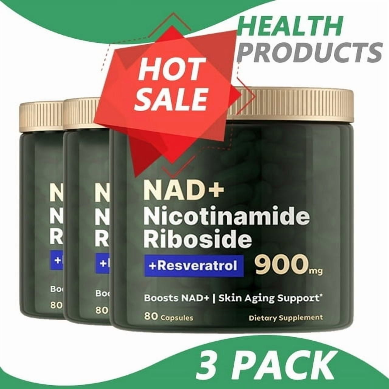 NAD+ Repair 3-Pack - DNA & Cellular Restoration - 240 Caps Total ...