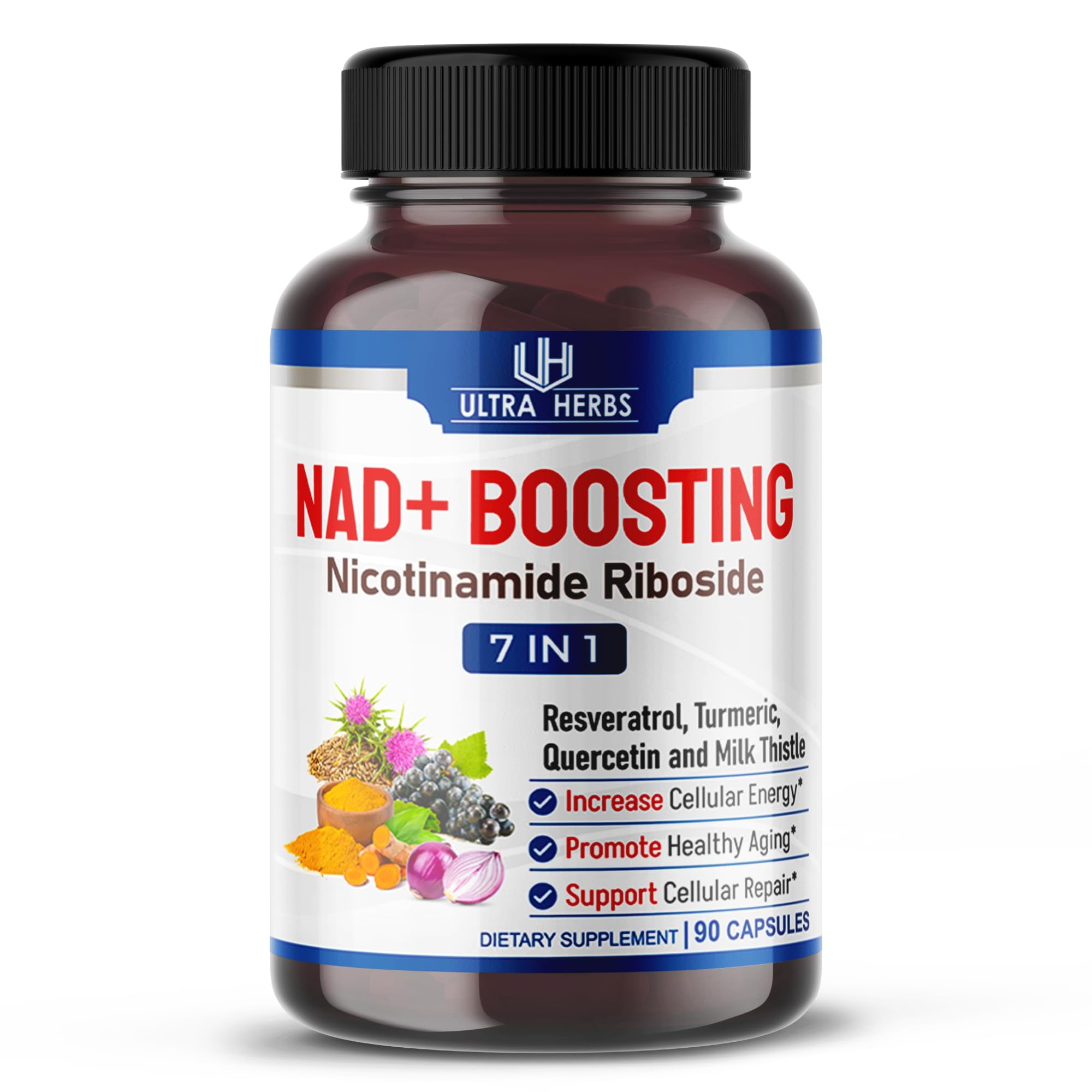 NAD+ Supplement 14,300mg with Nicotinamide Riboside NR, Trans Resveratrol, Quercetin - Support ...