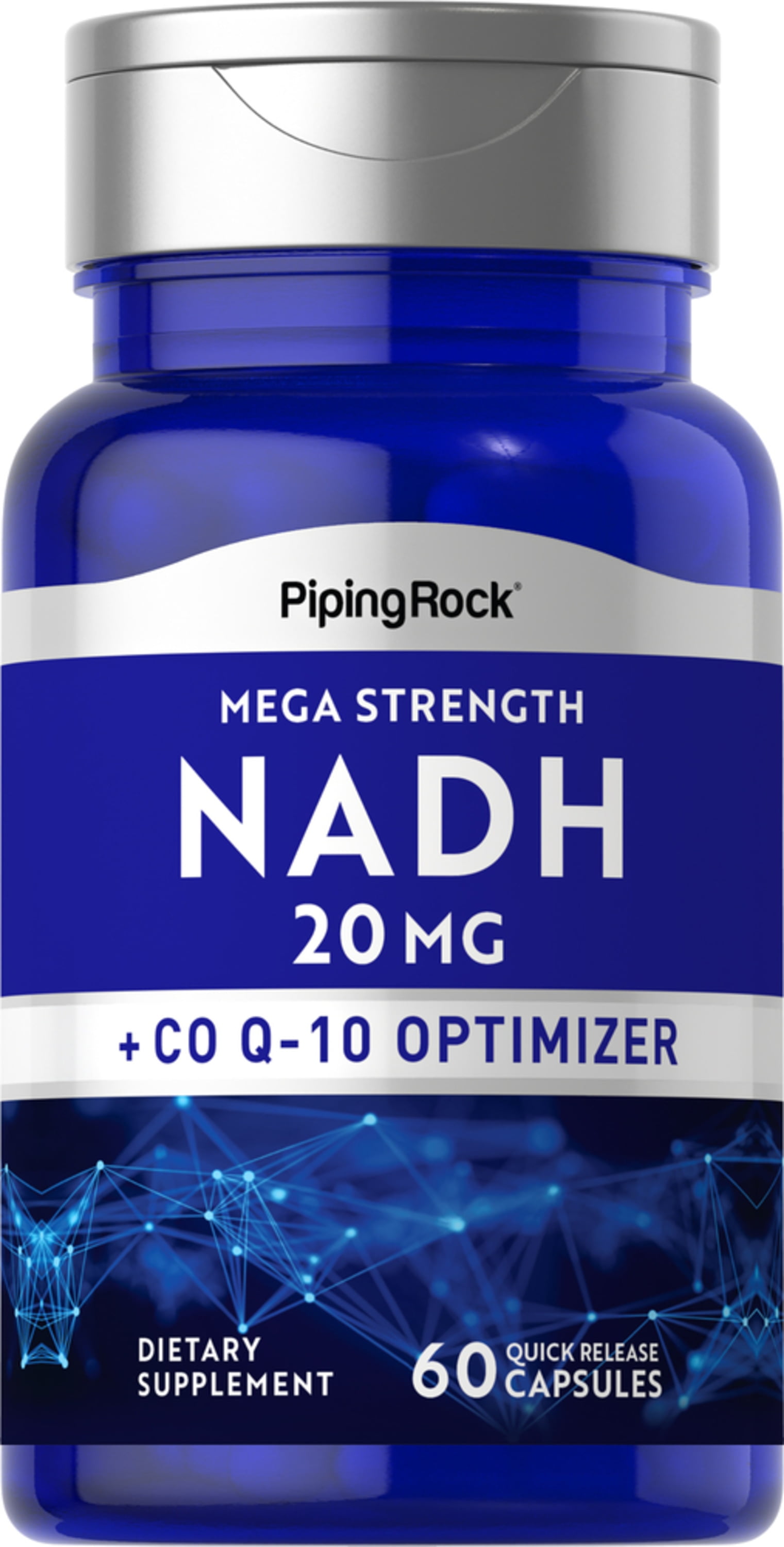 Piping Rock's Mega Strength NADH Supplement, 20mg, Quick-Release ...
