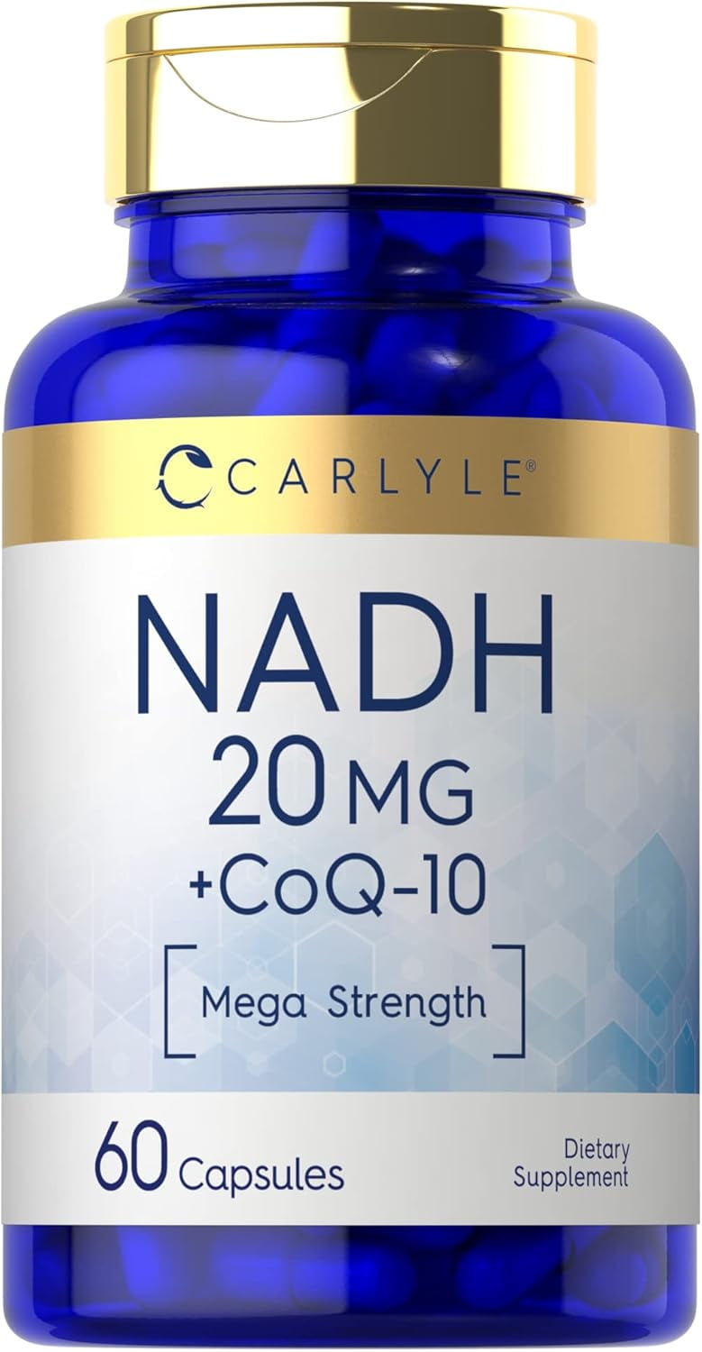 Carlyle NADH 20mg with CoQ10, 60 Quick-Release Capsules, Gluten-Free ...