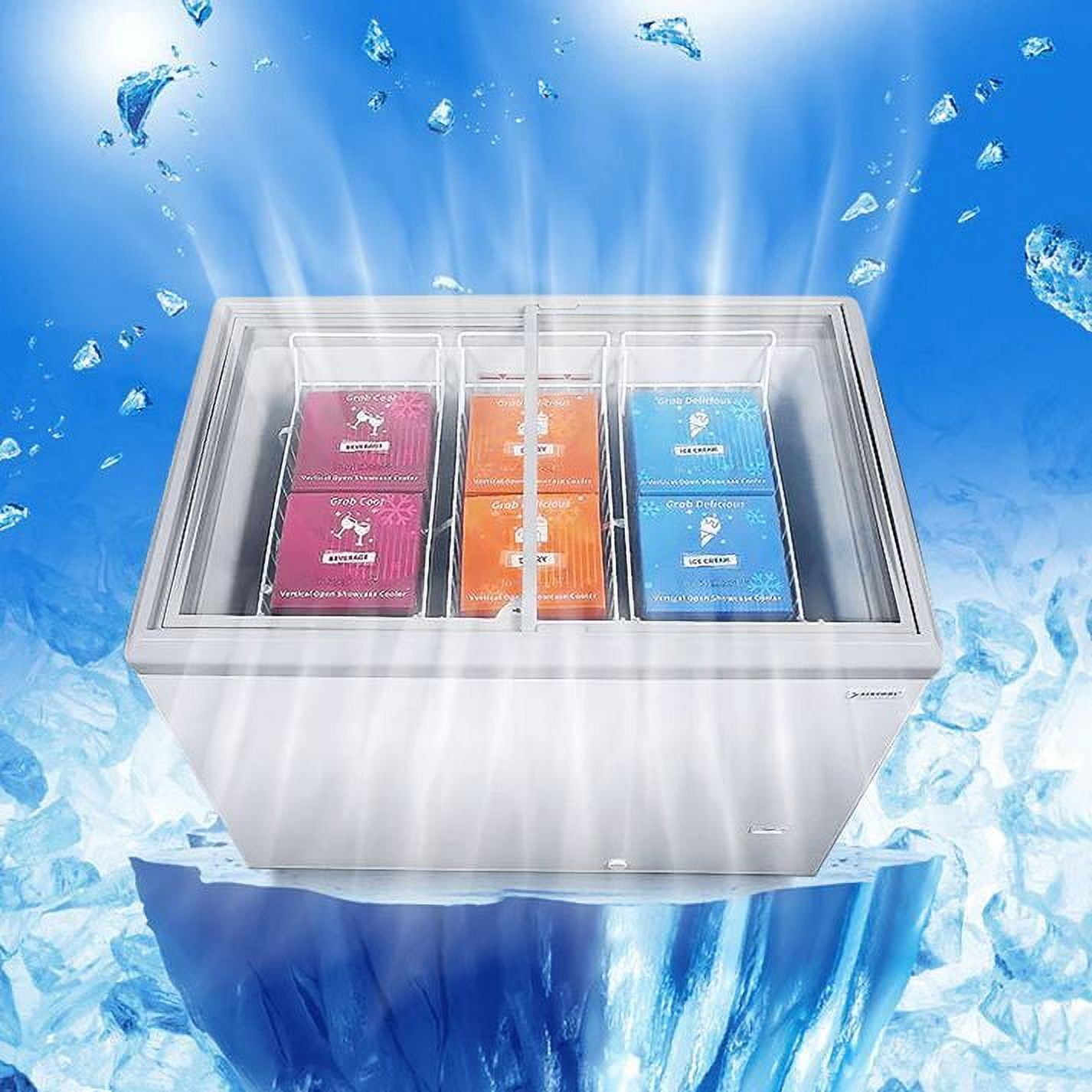 NAFCOOL 12.4 Cu. Ft Horizontal Freezer - Commercial Refrigerator, Glass ...