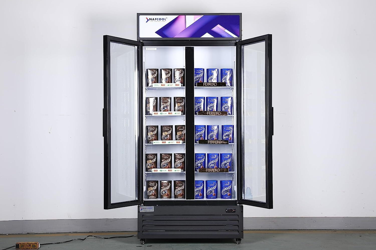 "NAFCOOL 36"" Two Section Hinge Glass Door Natural Automatic Defrost ...