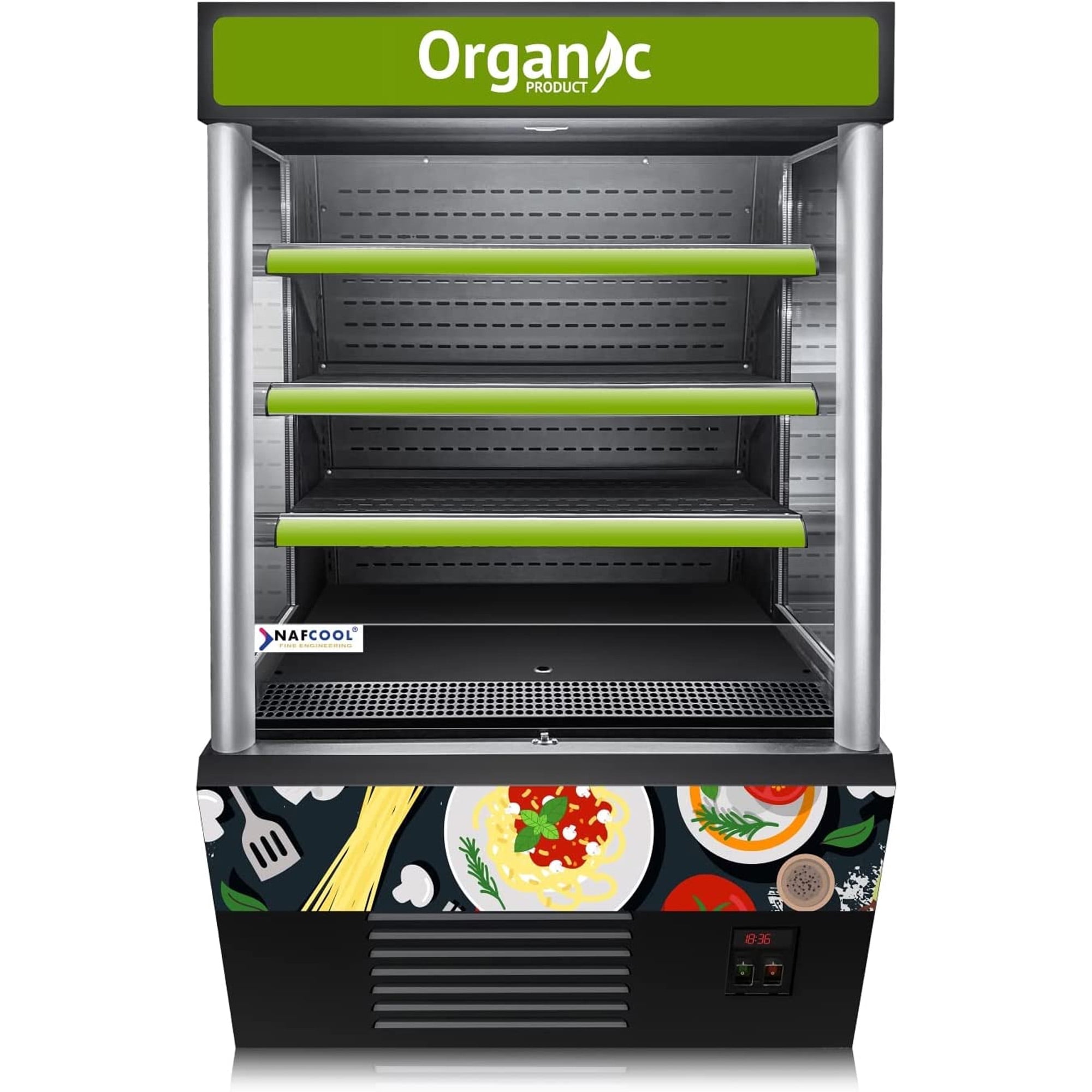 NAFCOOL 9 Cu. ft Electric Fridge, Open-Air Grab and Go Commercial ...