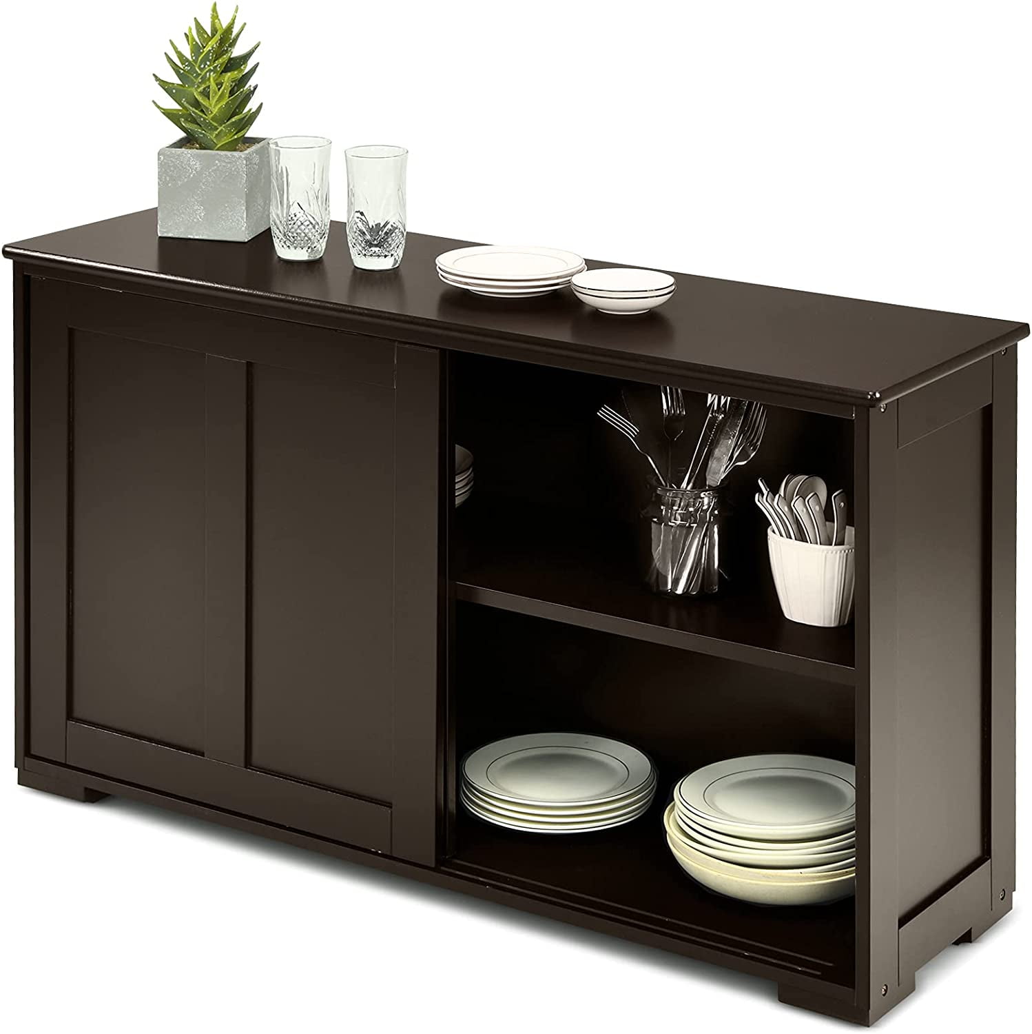 NAFORT Sideboard Buffet Cabinet with Adjustable Shelves, Modern Storage ...
